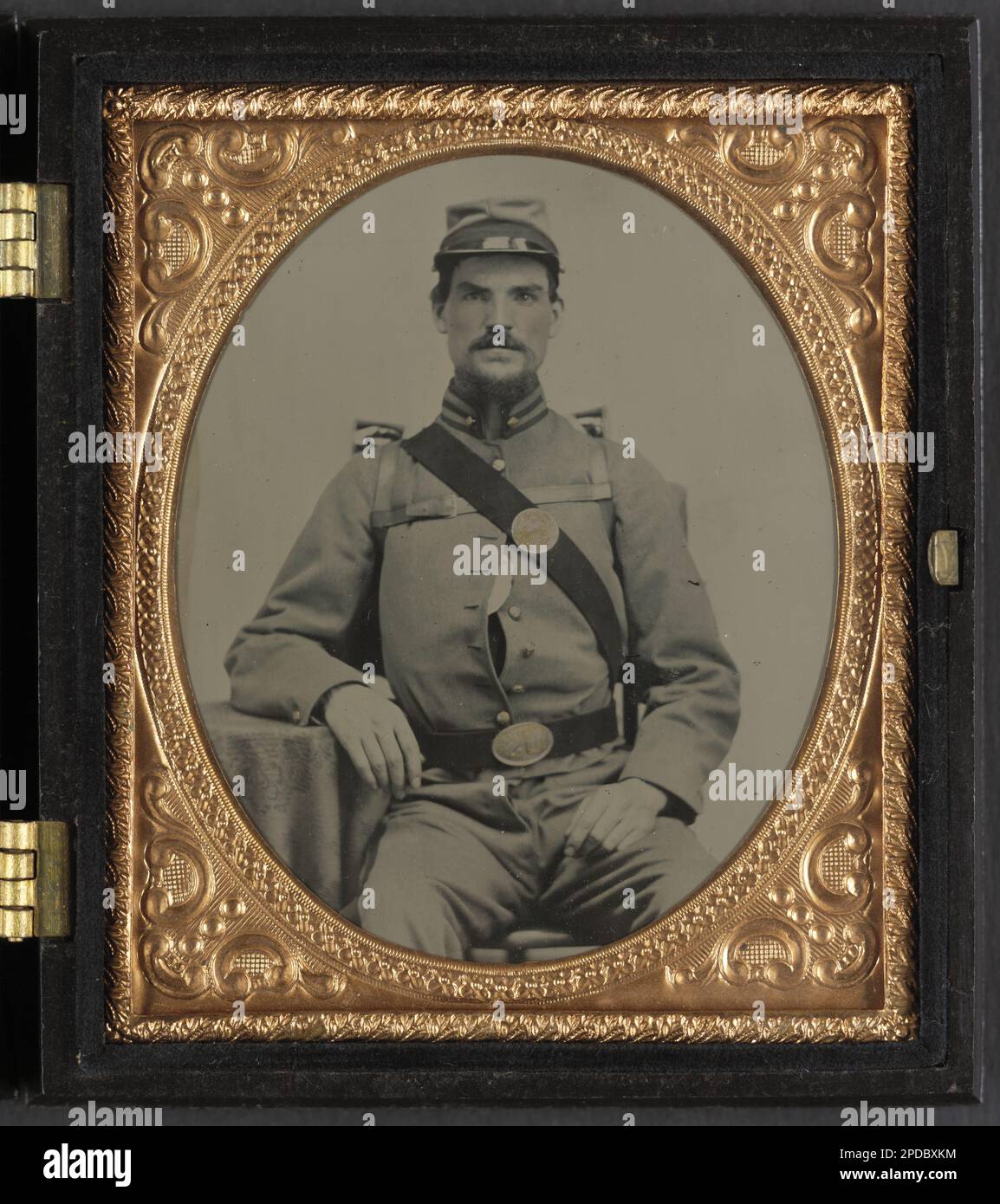 Unidentified soldier in Union uniform, backpack, and U.S. beltplate ...