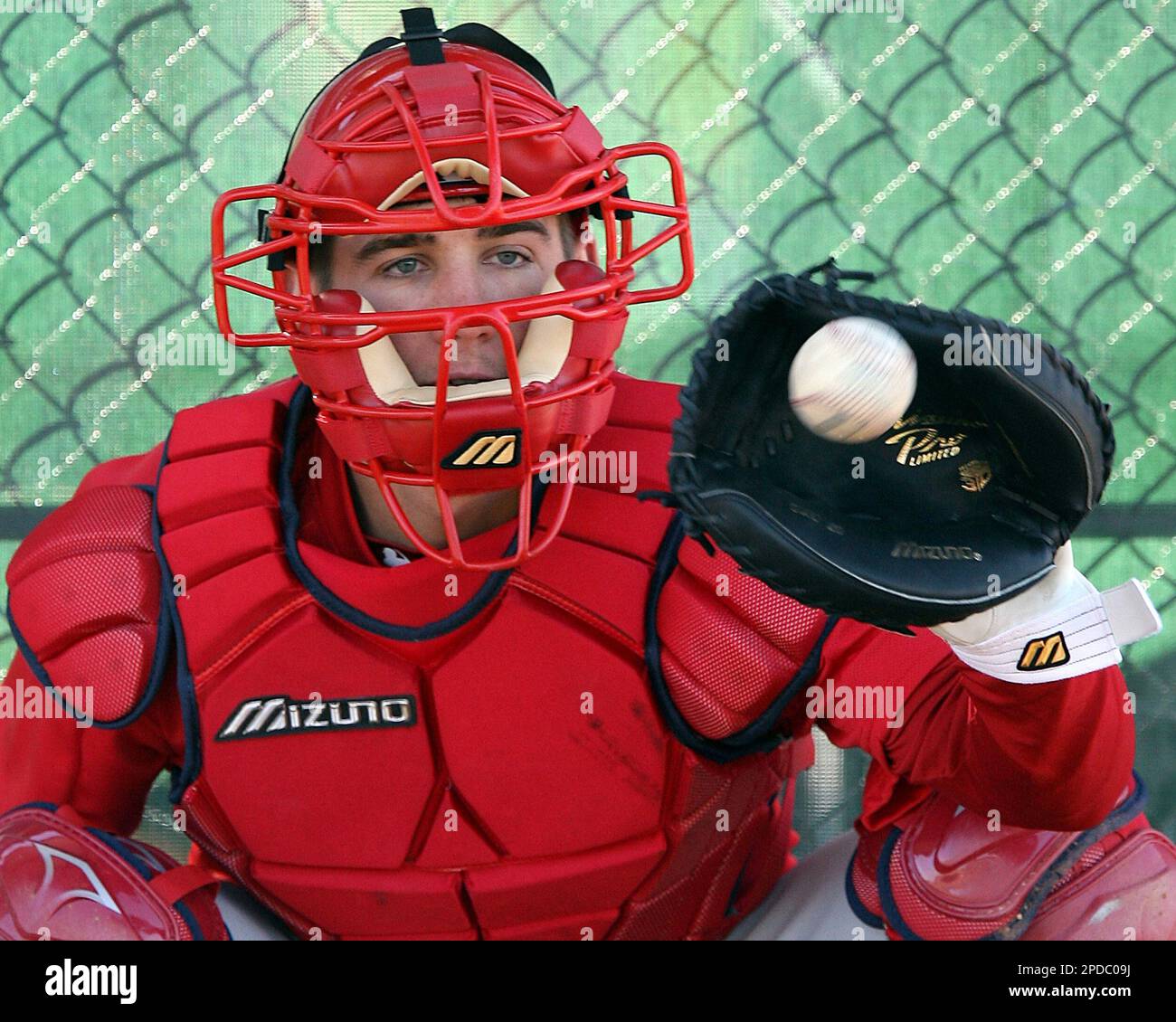 Los Angeles Angels catcher Jeff Mathis works out with pitcher Jose ...
