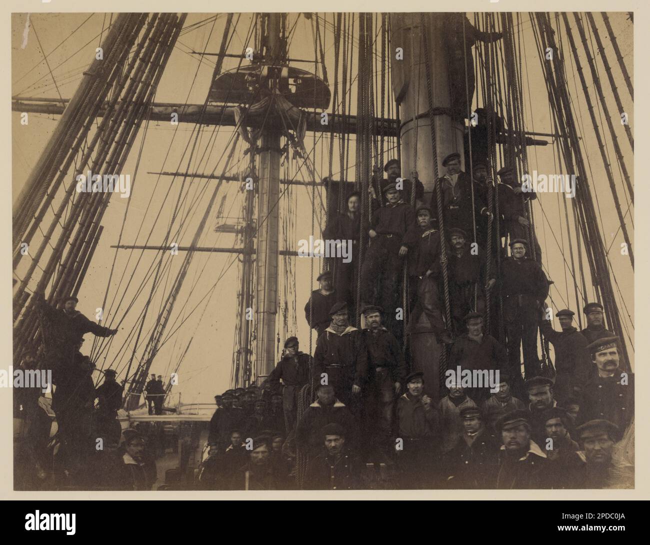 Sailors on Russian frigate "Osliaba," harbor of Alexandria, Virginia ...