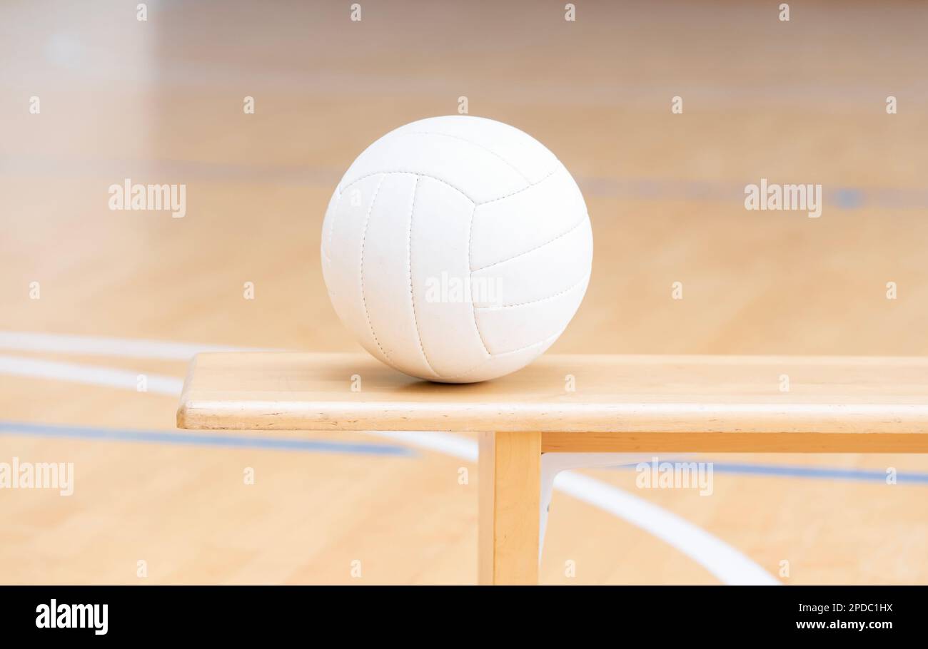 Volleyball ball in a physical education lesson. Horizontal sport theme ...