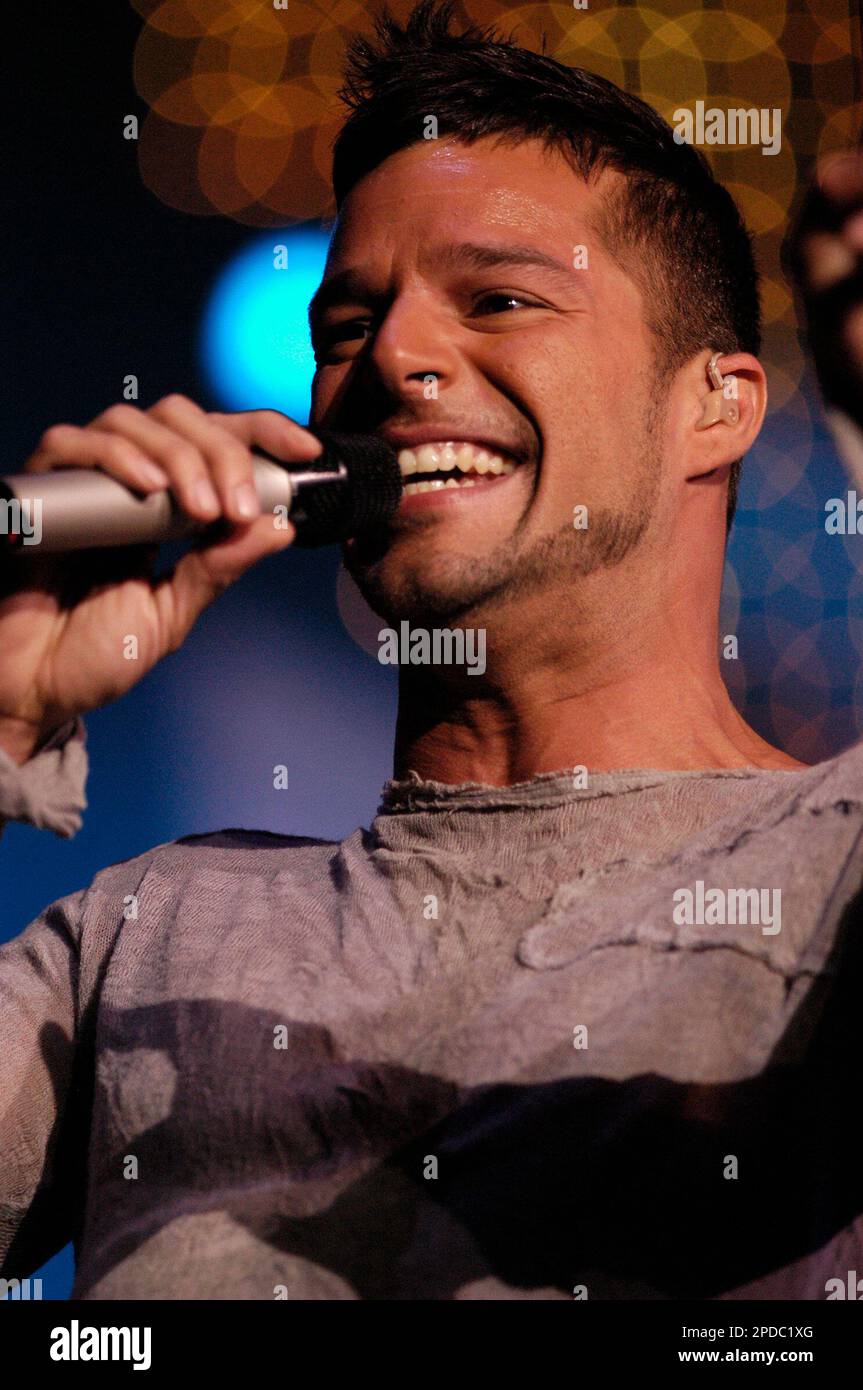 Puerto Rican singer Ricky Martin, 34, performs during his 2005-2006 ...