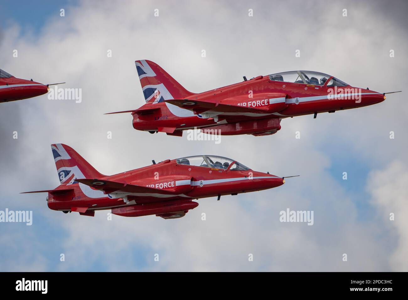 RAF Red Arrows taking off at RAF Waddington Stock Photo - Alamy