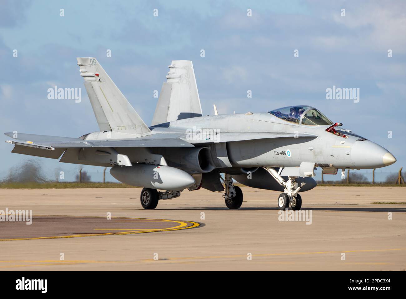Finnish Air Force McDonnell Douglas F/A-18C Hornet taxiing at RAF ...
