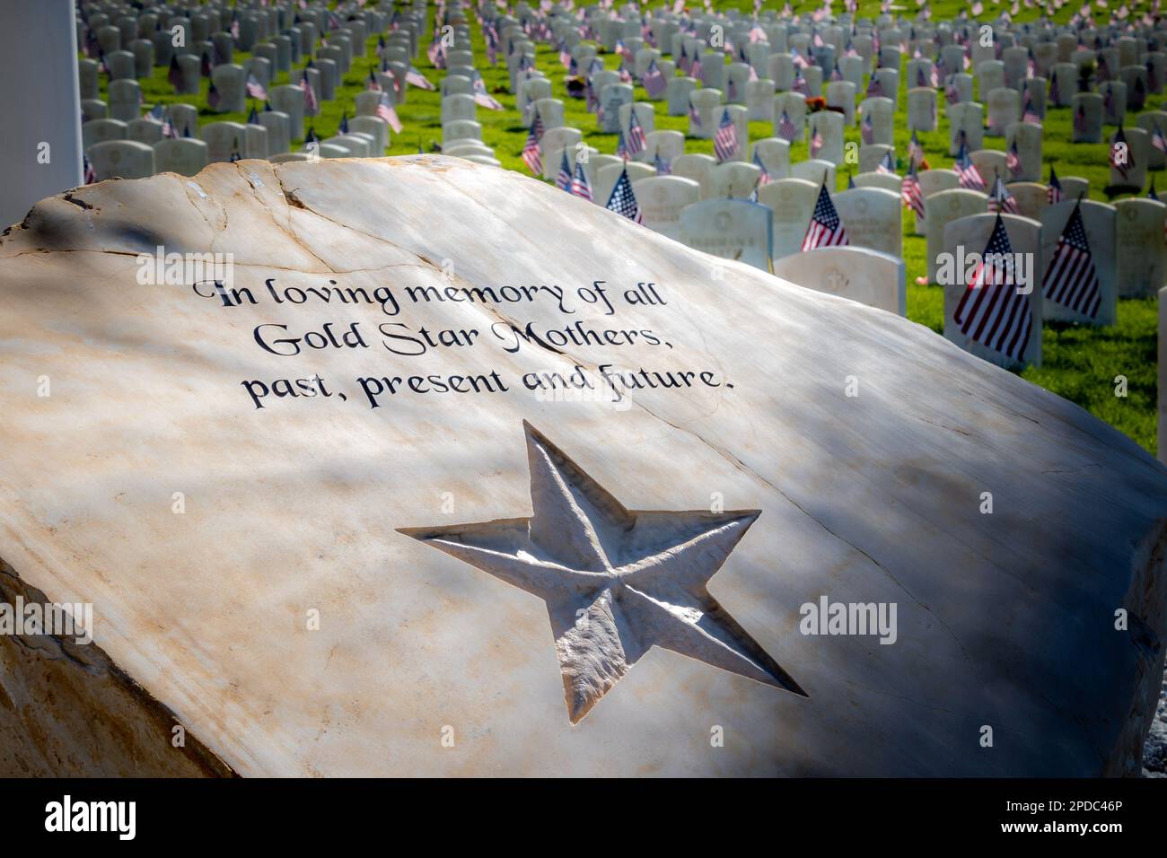 Stone at military cemetery honoring gold star mothers of military ...