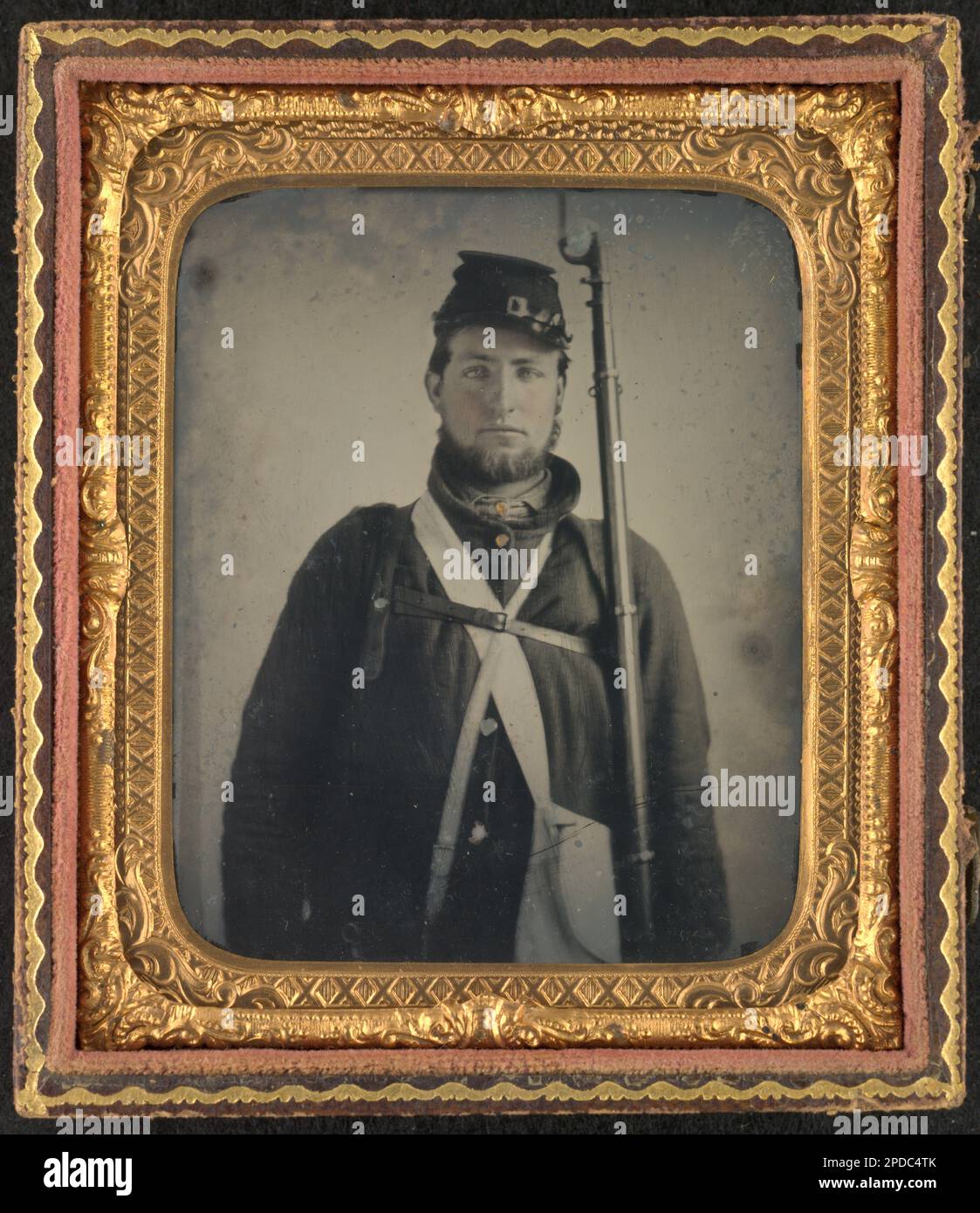 Unidentified soldier in Union uniform with musket and haversack ...