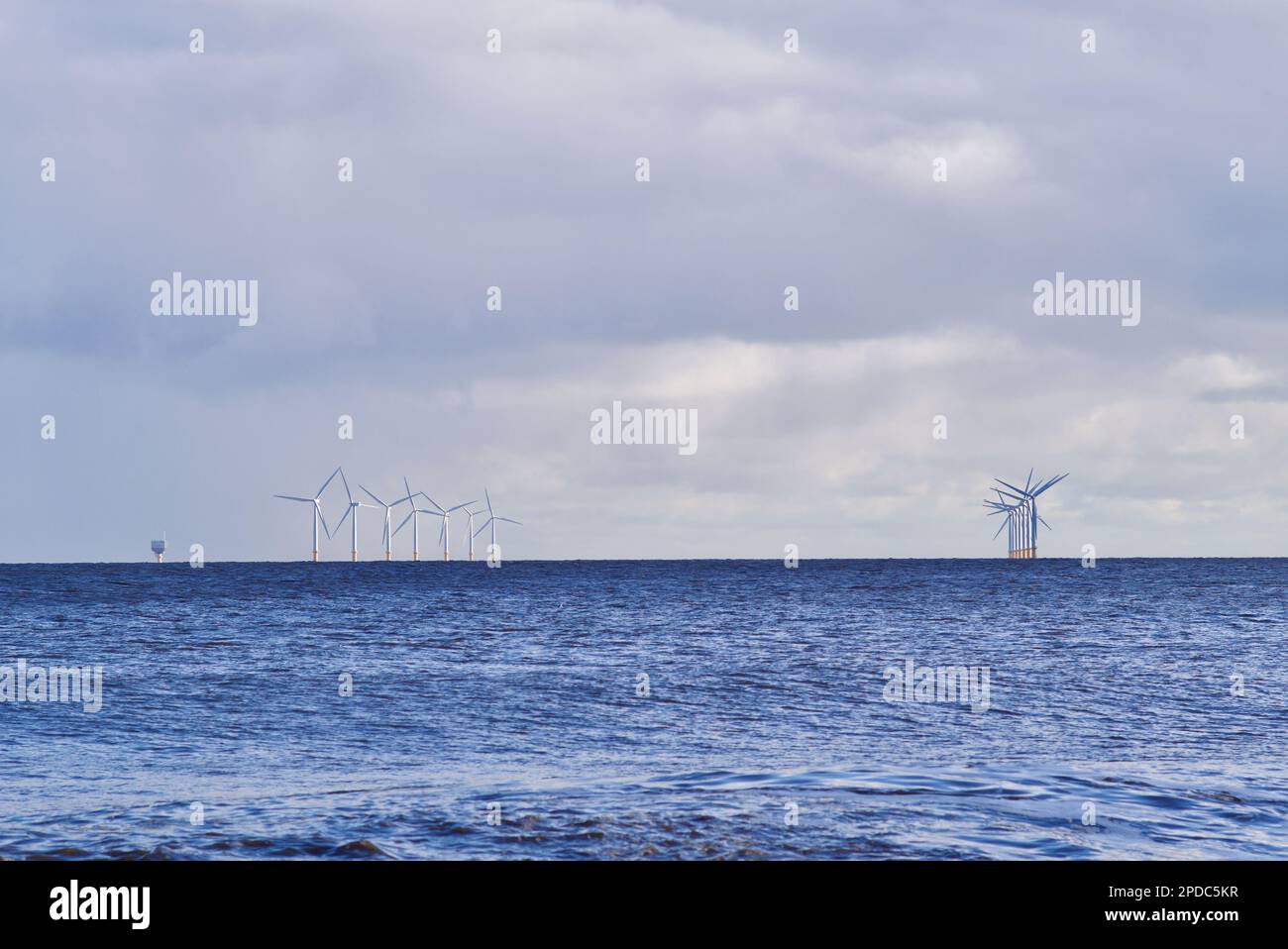 Offshore wind farm at Gunfleet Sands off Clacton on Sea Essex UK Stock ...