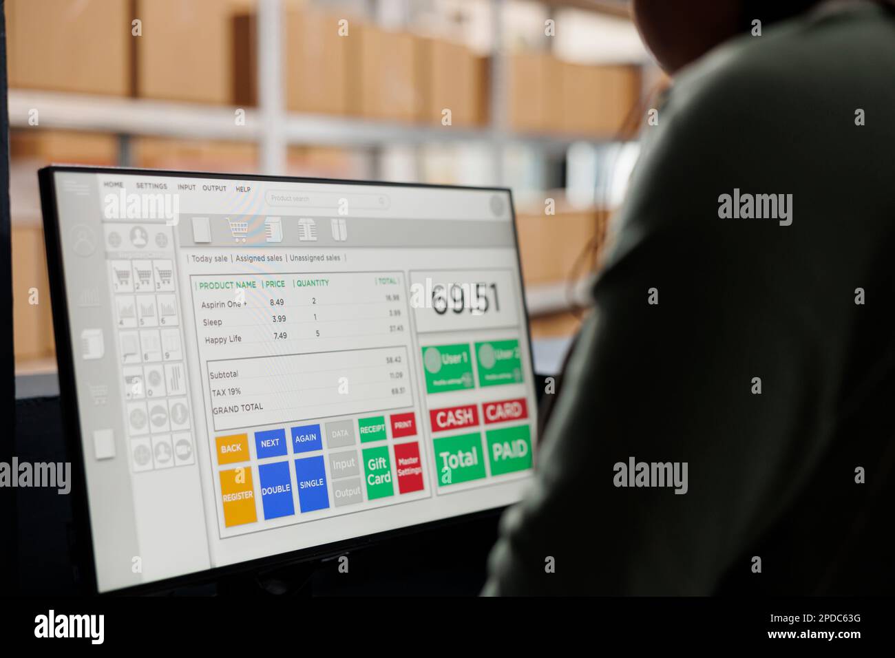 Storehouse employee analyzing cargo packages hi-res stock photography ...