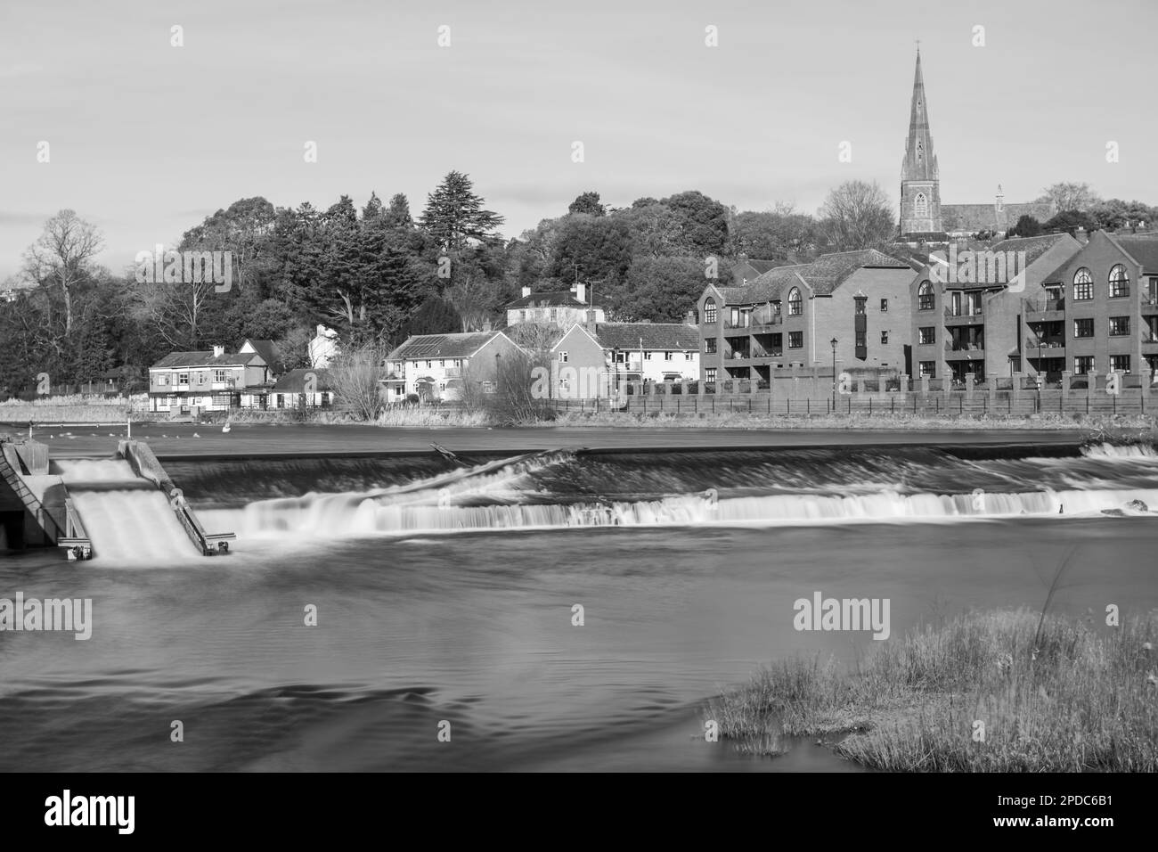 Trews weir on the river Exe in Exeter Stock Photo - Alamy
