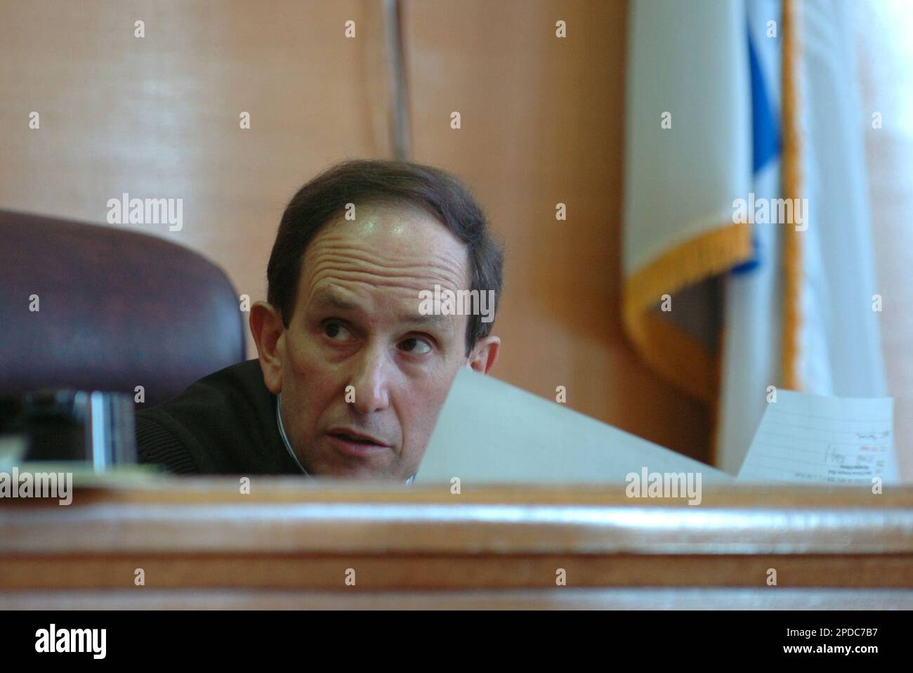 Judge Robert Greco presides in district court in Framingham, Mass ...