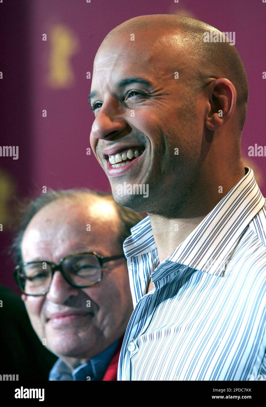 U.S. actor Vin Diesel and director Sidney Lumet, left, pose for ...