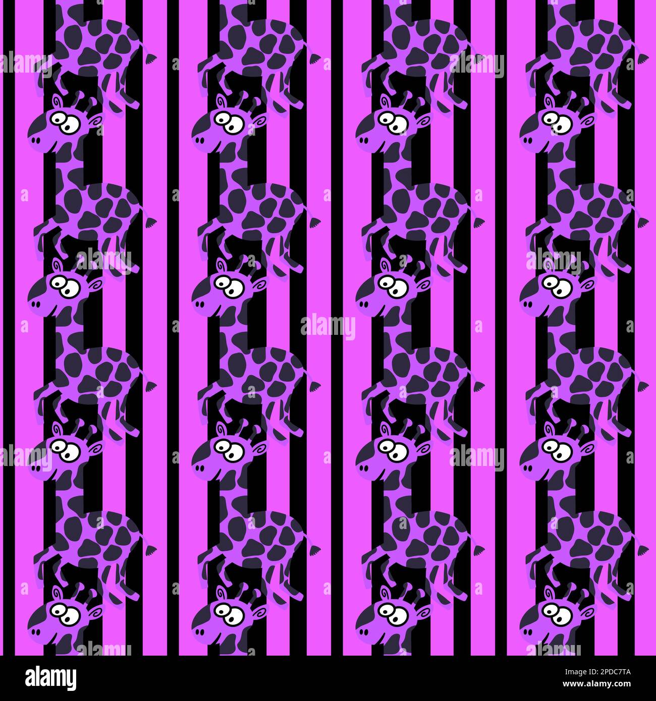 Cartoon summer animals seamless giraffes pattern for wrapping paper and ...