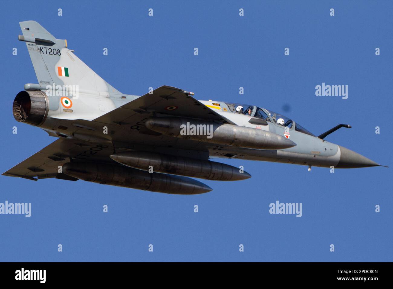 Indian Air Force Mirage 2000 shortly after take off from RAF Waddington during Exercise Cobra ...