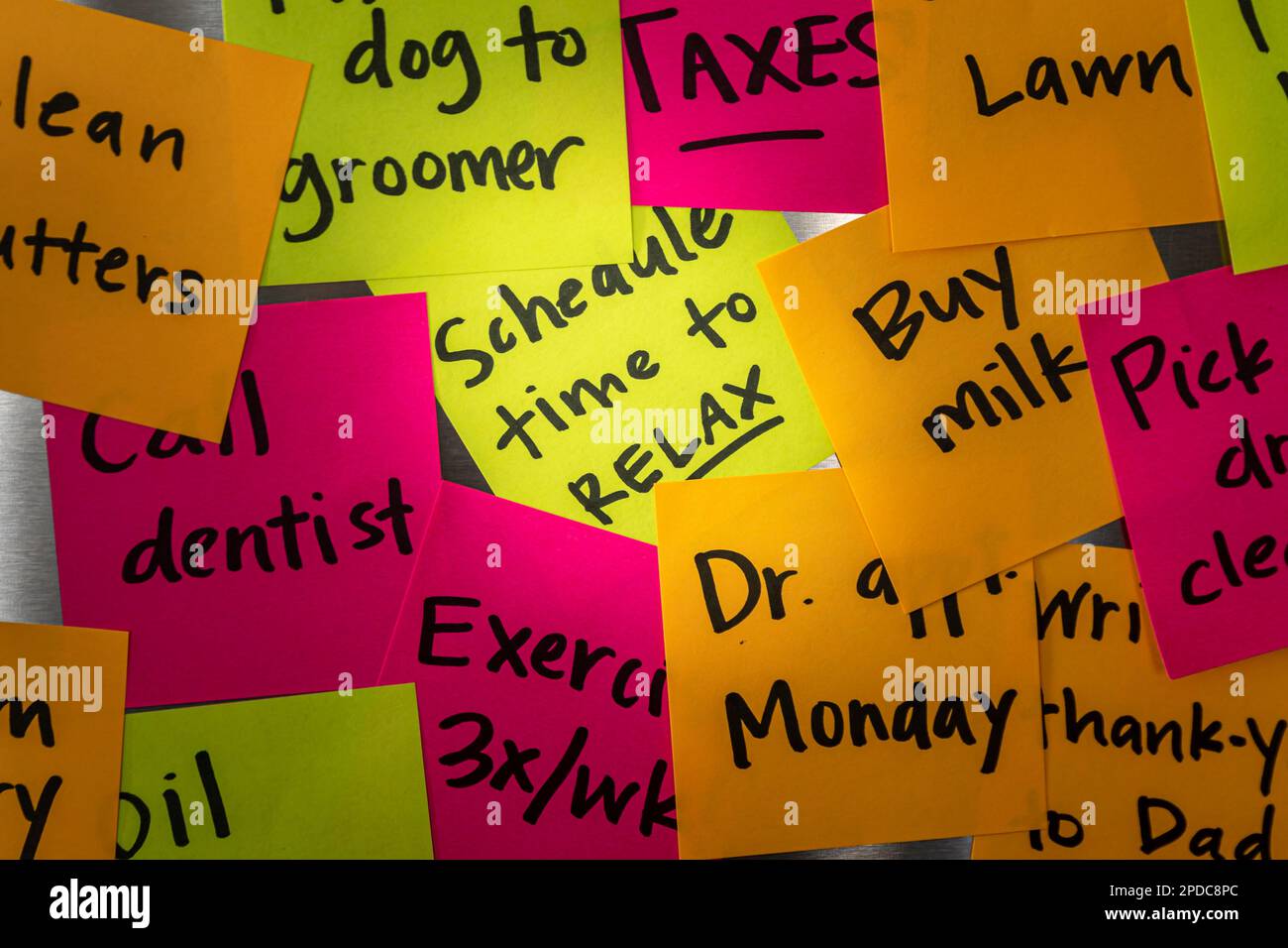 Memo notes overlapping with all todos covering schedule time to relax ...