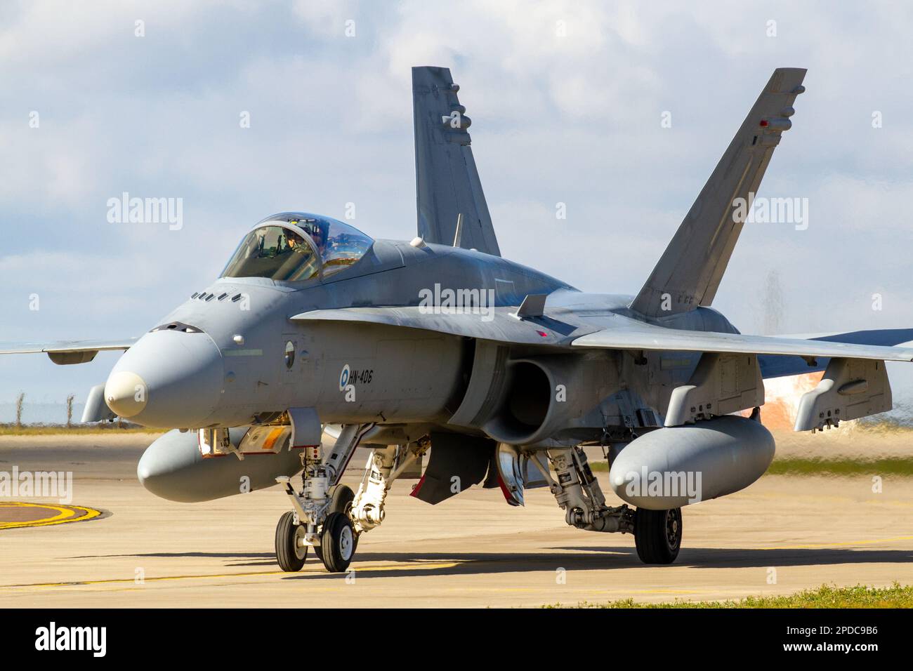 Finnish Air Force McDonnell Douglas F/A-18C Hornet taxiing at RAF ...