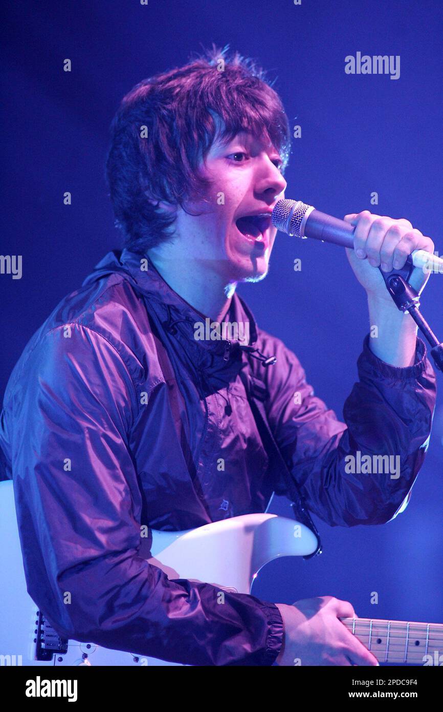 British band Arctic Monkeys, lead singer Alex Turner, performs during ...