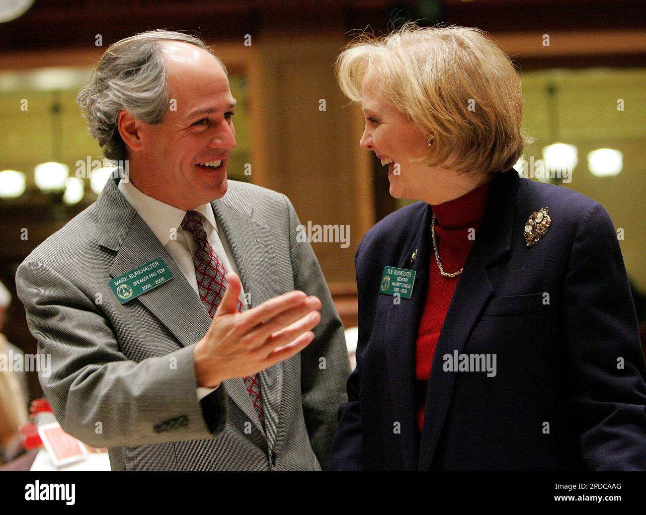 Speaker Pro Tem Mark Burkhalter, R-Duluth, left, shares a lighter ...