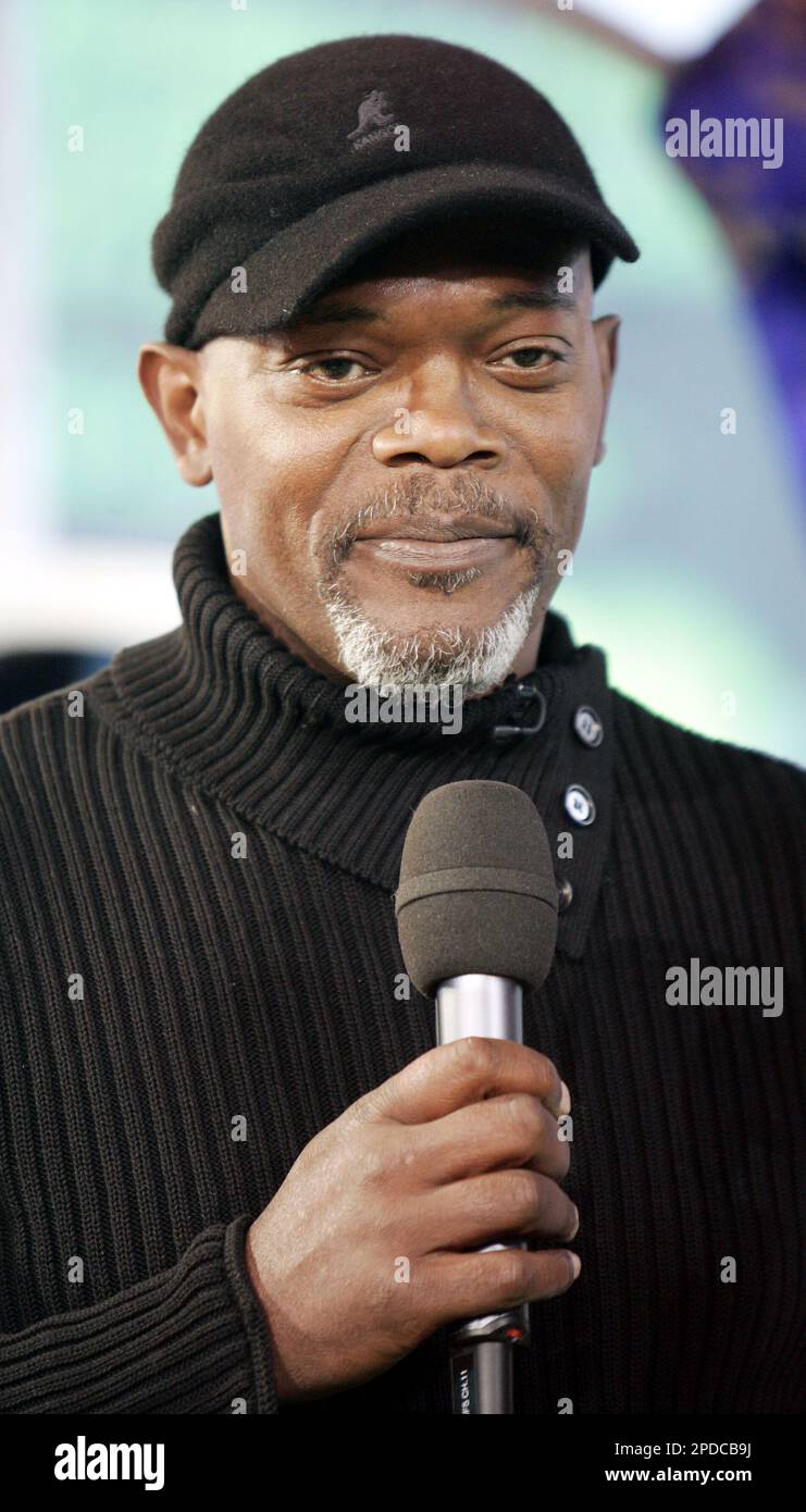 Actor Samuel L. Jackson appears on stage during MTV's "Total Request ...