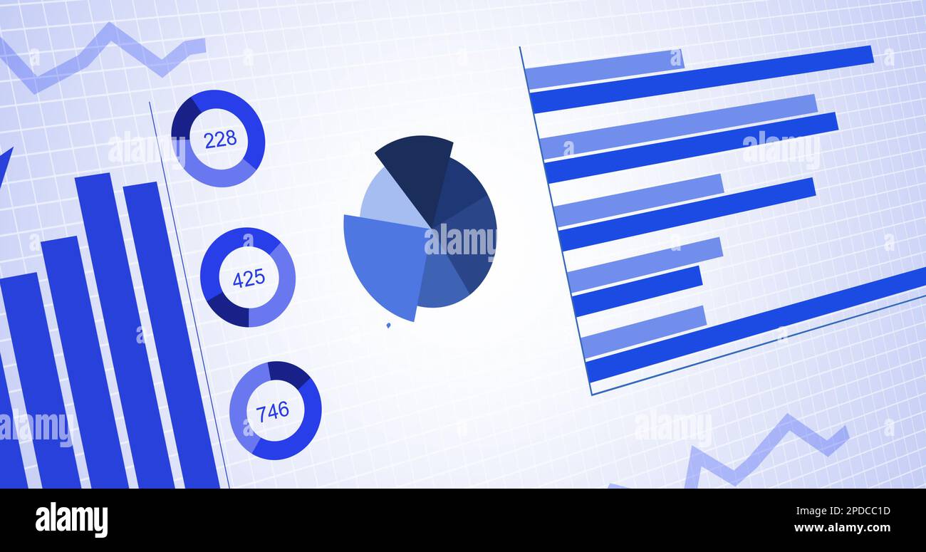 Image of graphs, statistics and financial data processing Stock Photo - Alamy