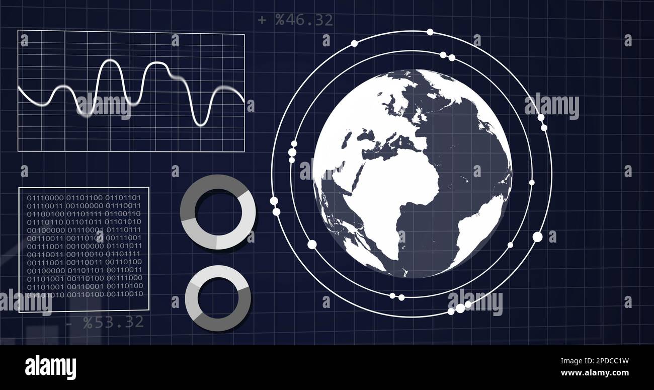 Image of graphs, statistics, binary coding and financial data ... Image of graphs, statistics, binary coding and financial data ...