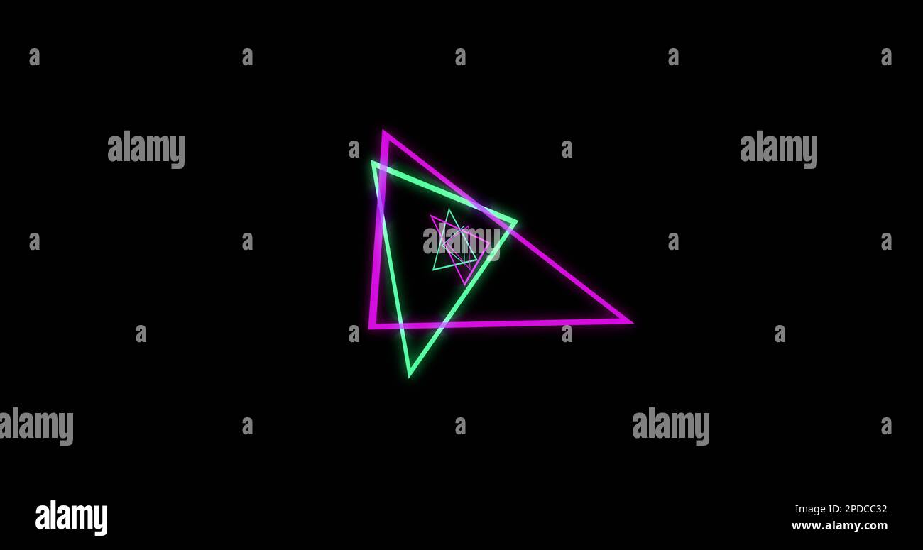 Neon white triangle on black hi-res stock photography and images - Alamy