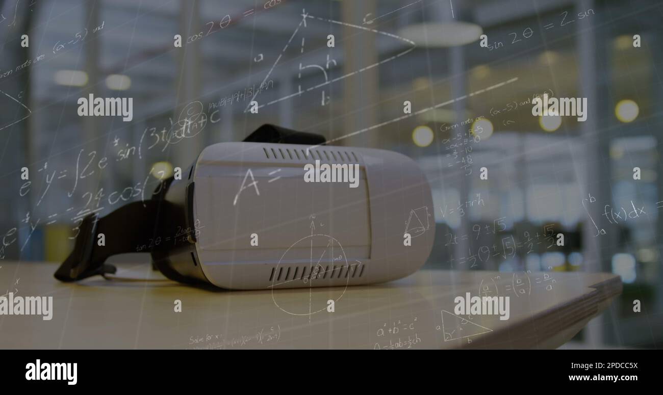Animation mathematical equations over vr hi-res stock photography and ...