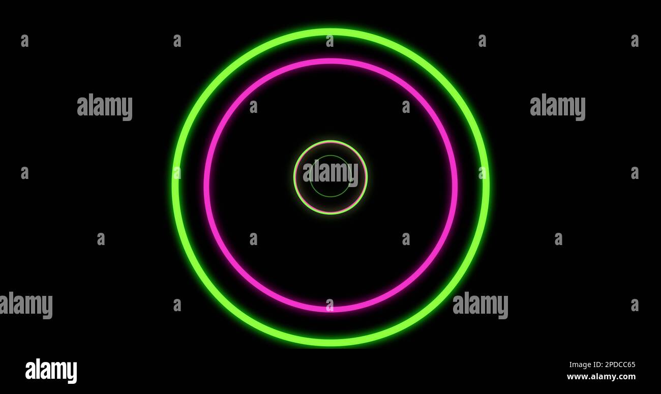 Animation green pink neon circles hi-res stock photography and images ...