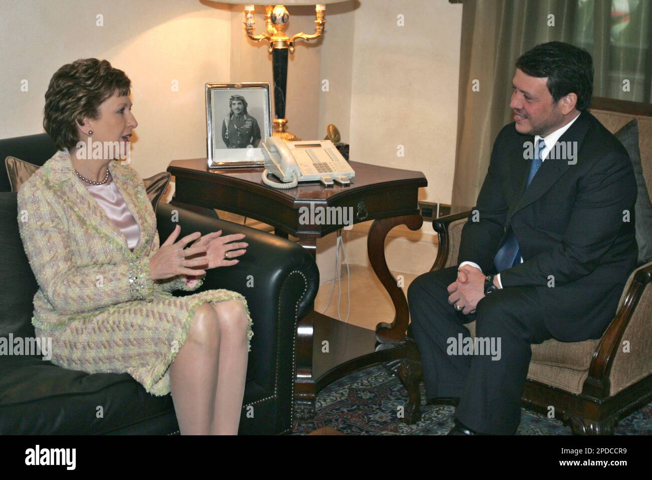 King Abdullah II of Jordan, right, meets with Irish President Mary ...