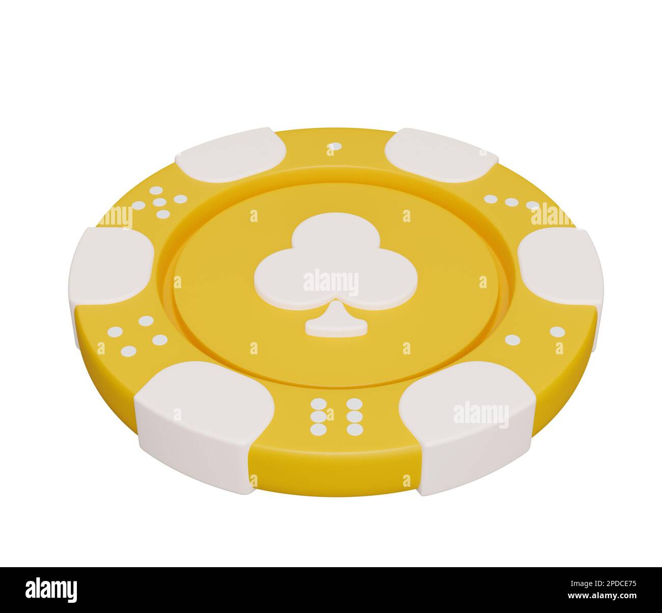 casino chip club yellow 3d. 3d render cartoon minimal icon illustration ...