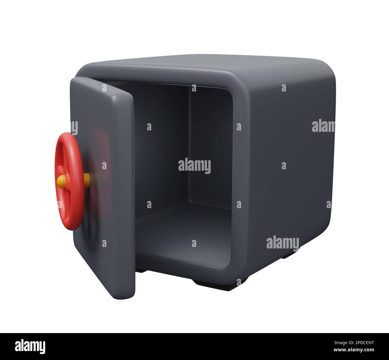 open empty safe box 3d. 3d render cartoon minimal icon illustration ...