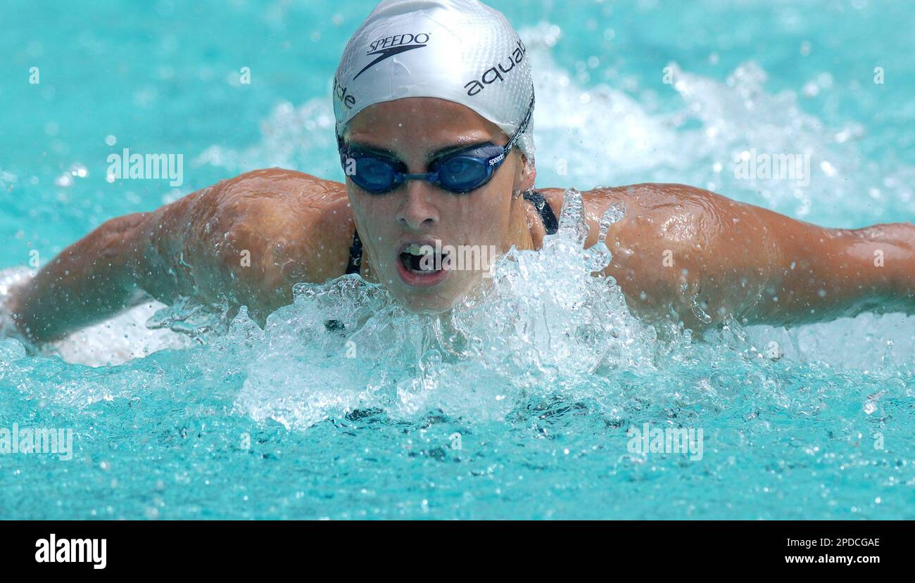 South Africa's Keri-Leigh Shaw swims during the women's 200m butterfly ...