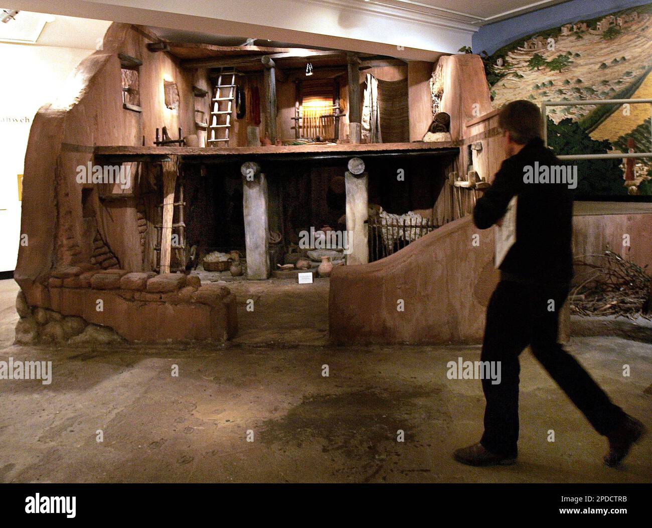 A replica of an Iron Age village house in ancient Israel, dated around ...