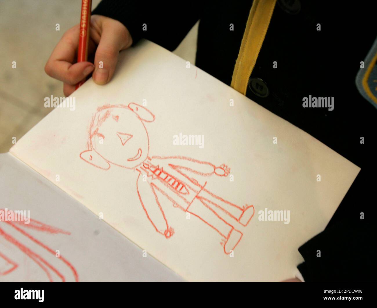 Hugo Marsh from Beaconsfield, England, holds his drawing of the Prince ...