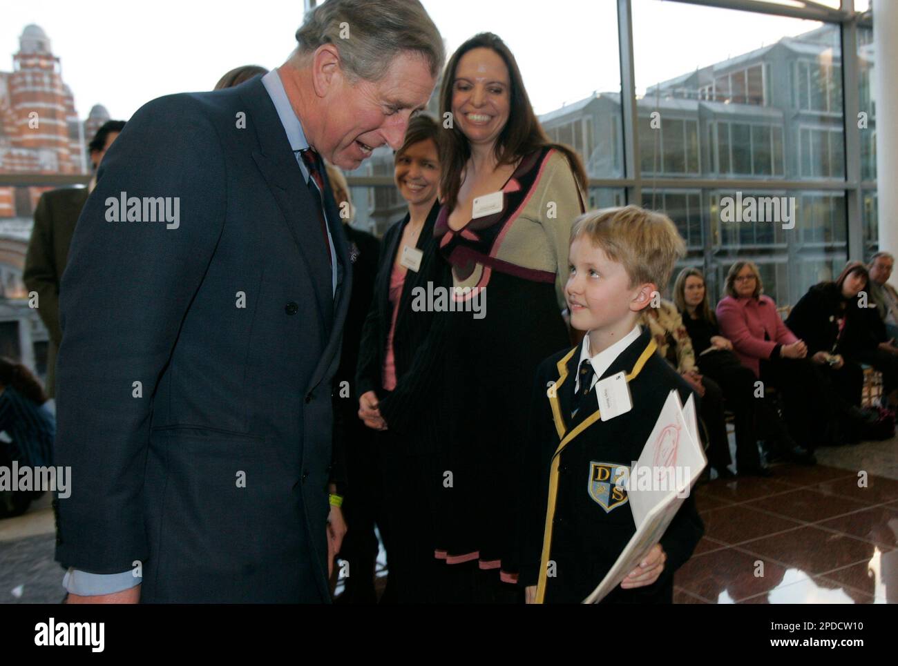 Britain's Prince Charles, The Prince of Wales, gestures as he looks at ...