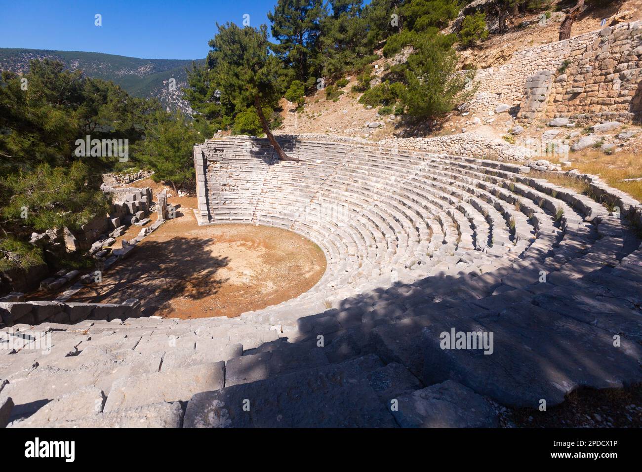 Well preserved semi-circular theater of Arycanda Stock Photo - Alamy