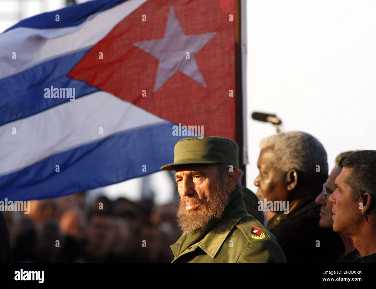Cuban President Fidel Castro attends a ceremony outside the U.S ...