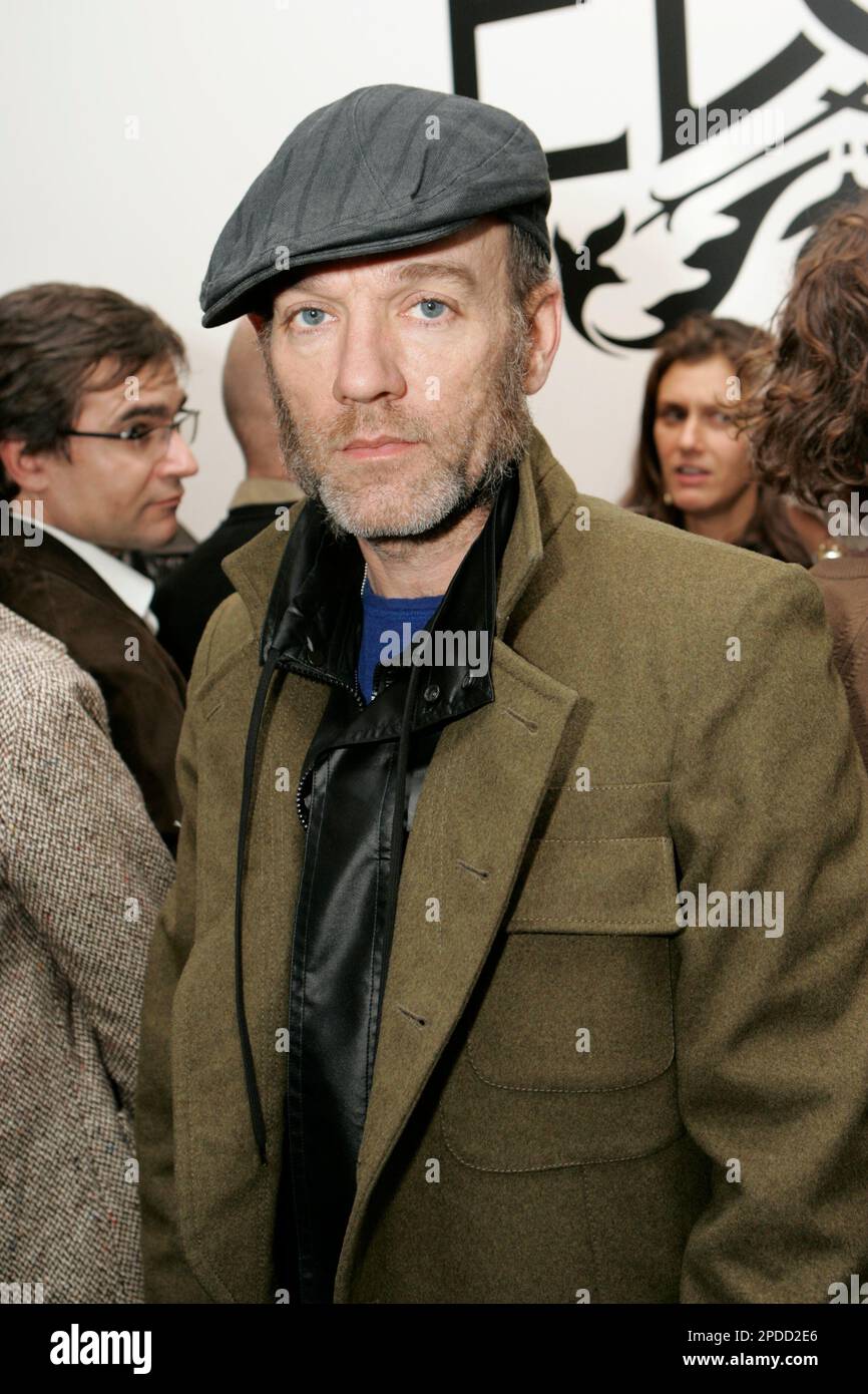 REM lead singer Michael Stipe appears at a party presenting fall ...