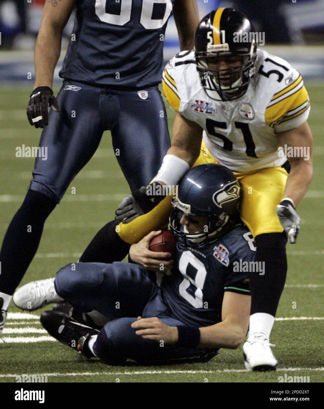 Seattle Seahawks quarterback Matt Hasselbeck slides into Pittsburgh ...