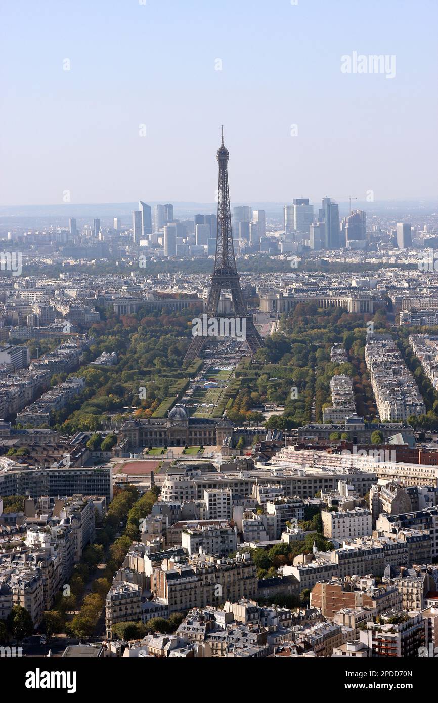 view of Eiffel tower, aerial view, France, Paris Stock Photo - Alamy