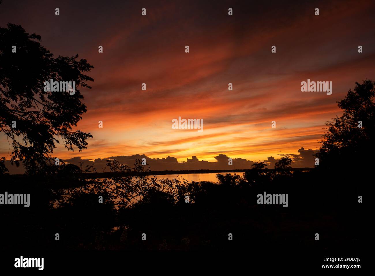 Beautiful sunrise silhouette. Nature composition can make art out of a ...