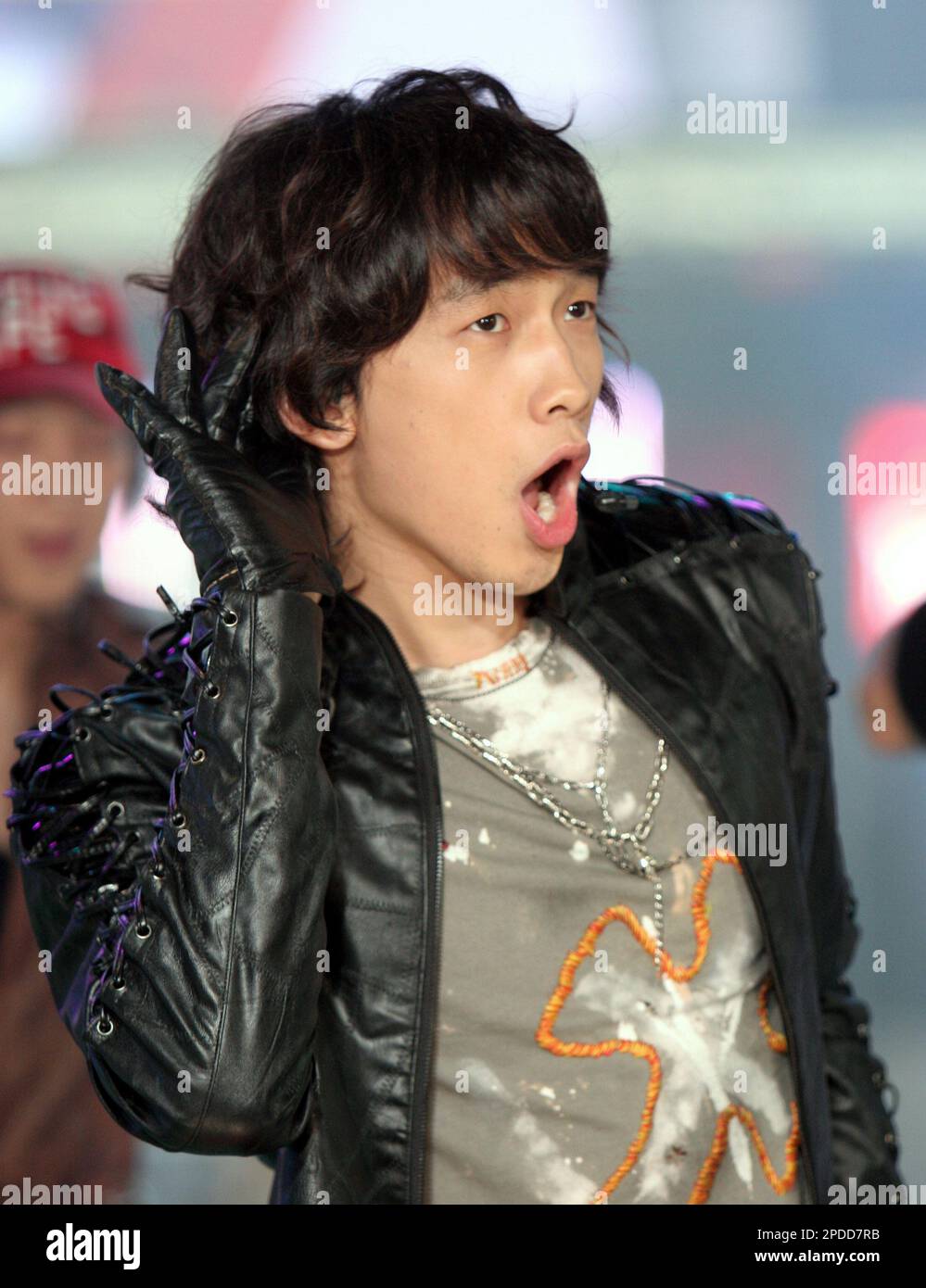 Rain, a Korean pop star and actor, performs during a taping for a MTV ...