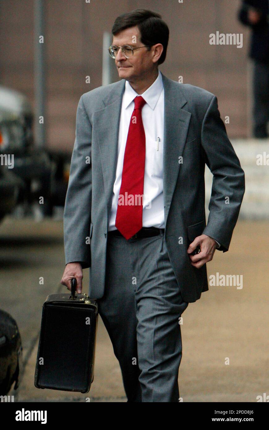 Judge Sim Lake leaves the federal courthouse, Wednesday, Feb. 1, 2006 ...