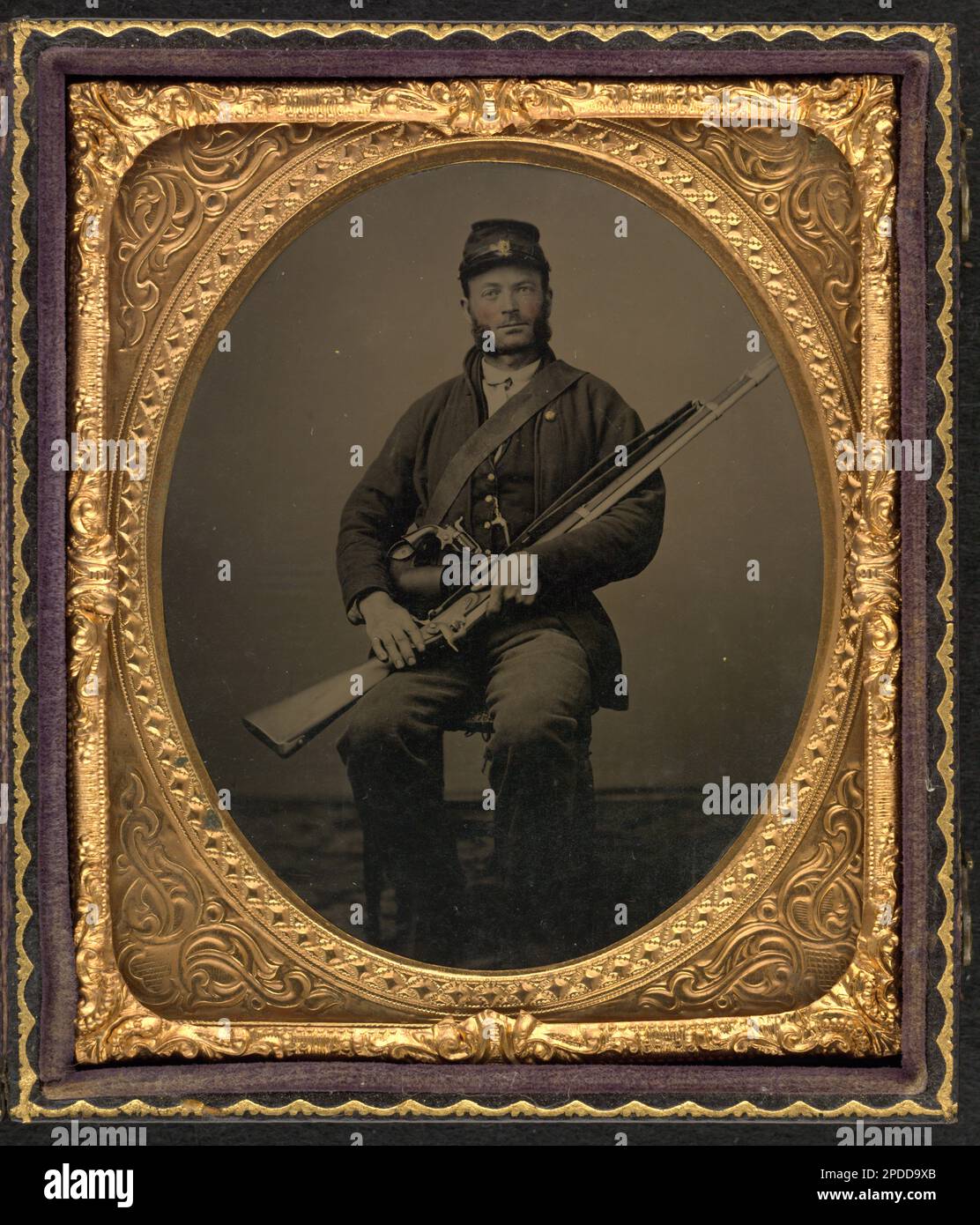 Unidentified soldier in Union uniform with Colt Root revolver and ...