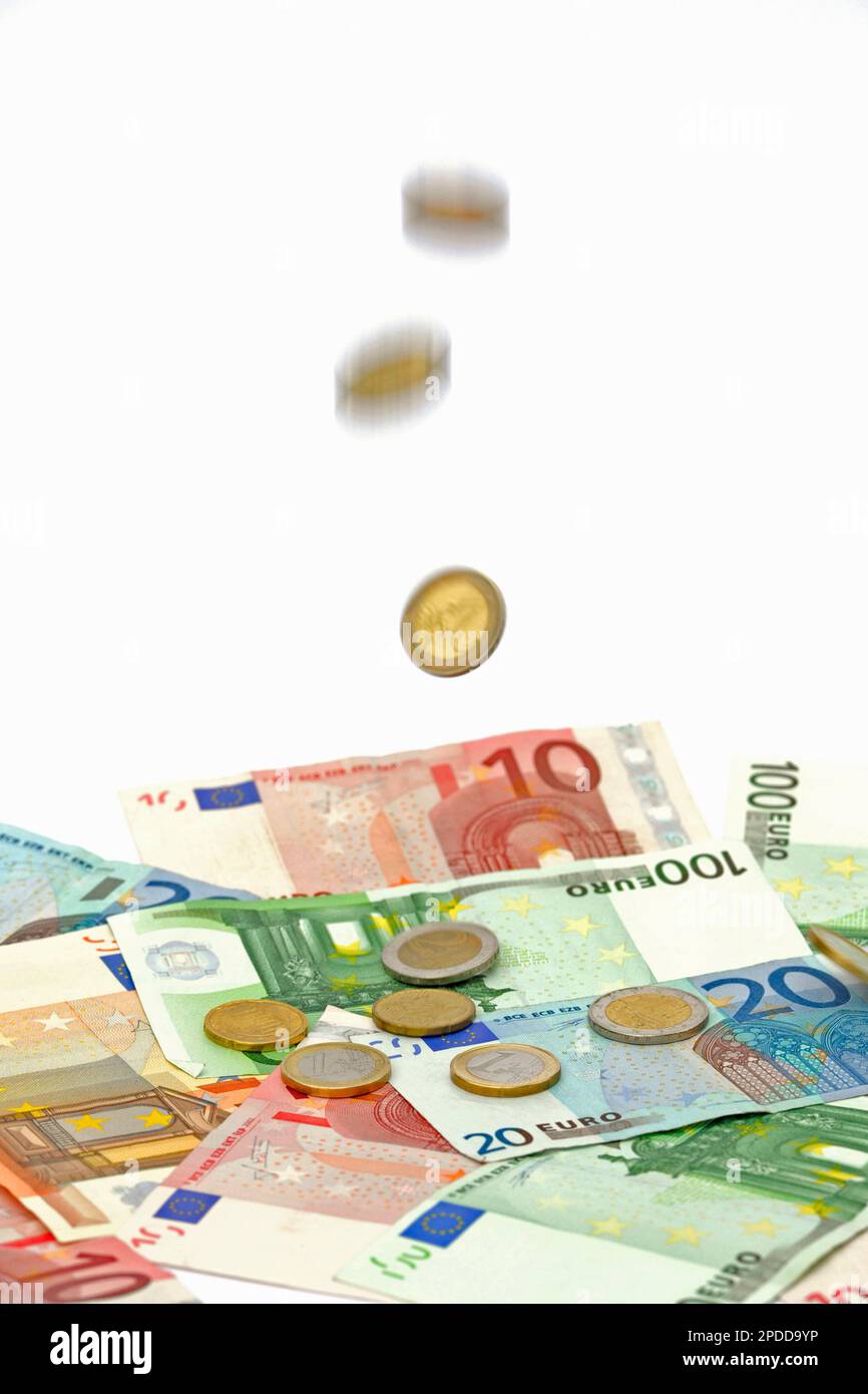Falling euro coins hi-res stock photography and images - Alamy