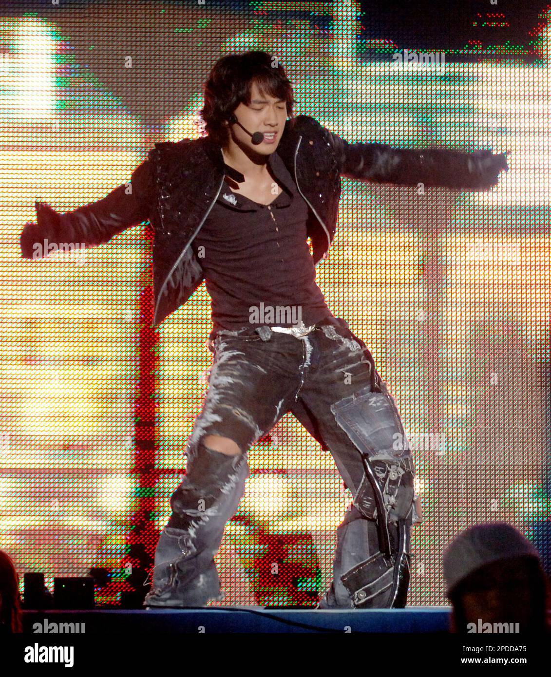 Rain, a Korean pop star and actor, performs during his American solo ...