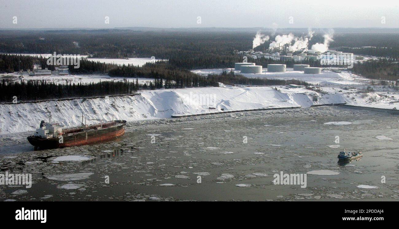 The 575-foot tanker, Seabulk Pride that broke loose while being loaded ...