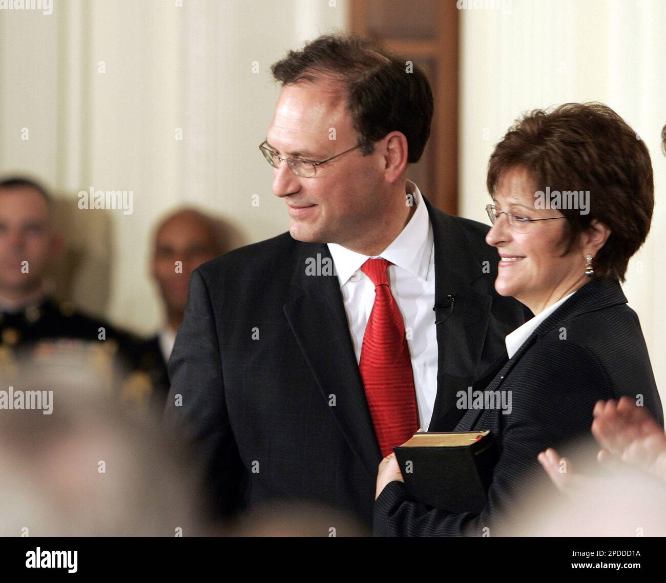 Martha-Ann Alito, right, smiles as her husband Supreme Court Justice ...
