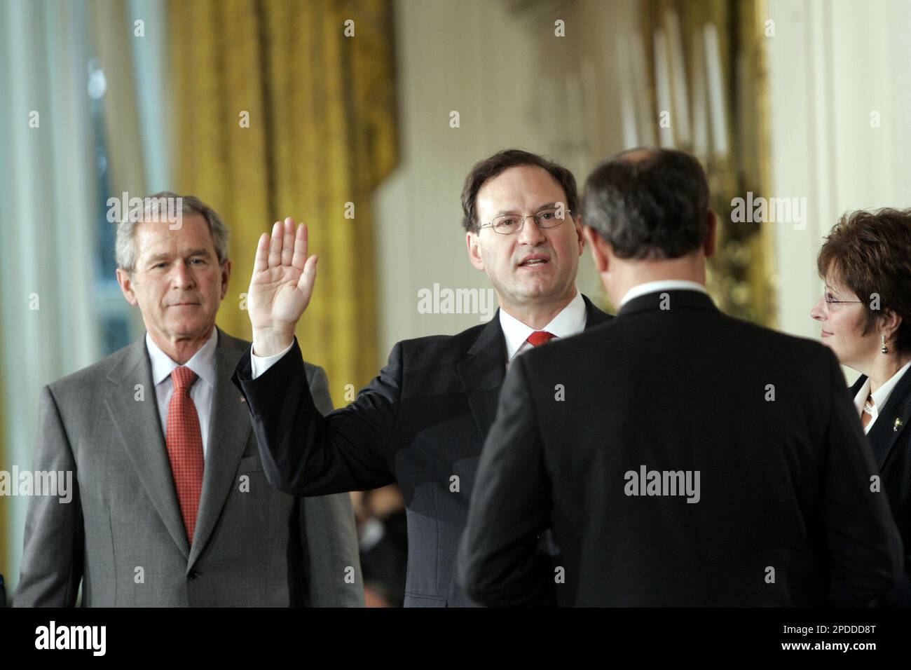 New Supreme Court Justice Samuel Alito, second from left, is sworn in ...