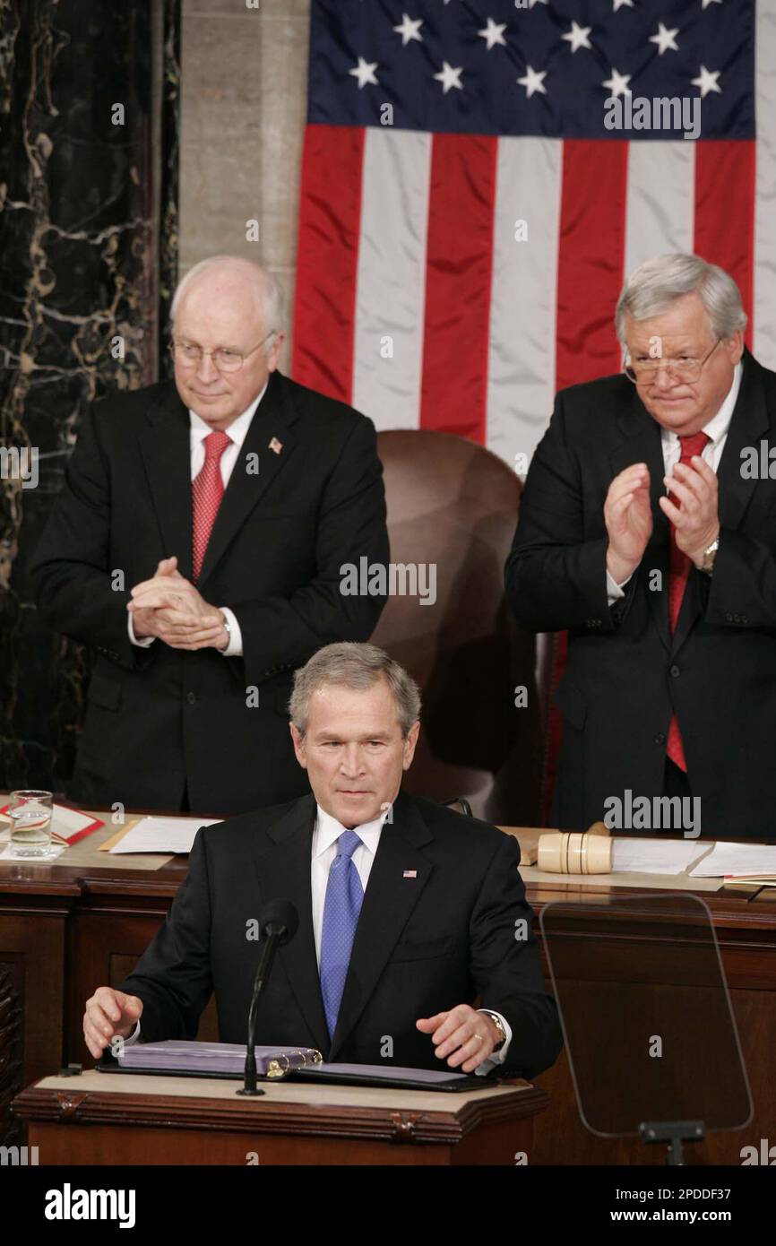 Vice President Dick Cheney, left, and House Speaker Dennis Hastert of ...