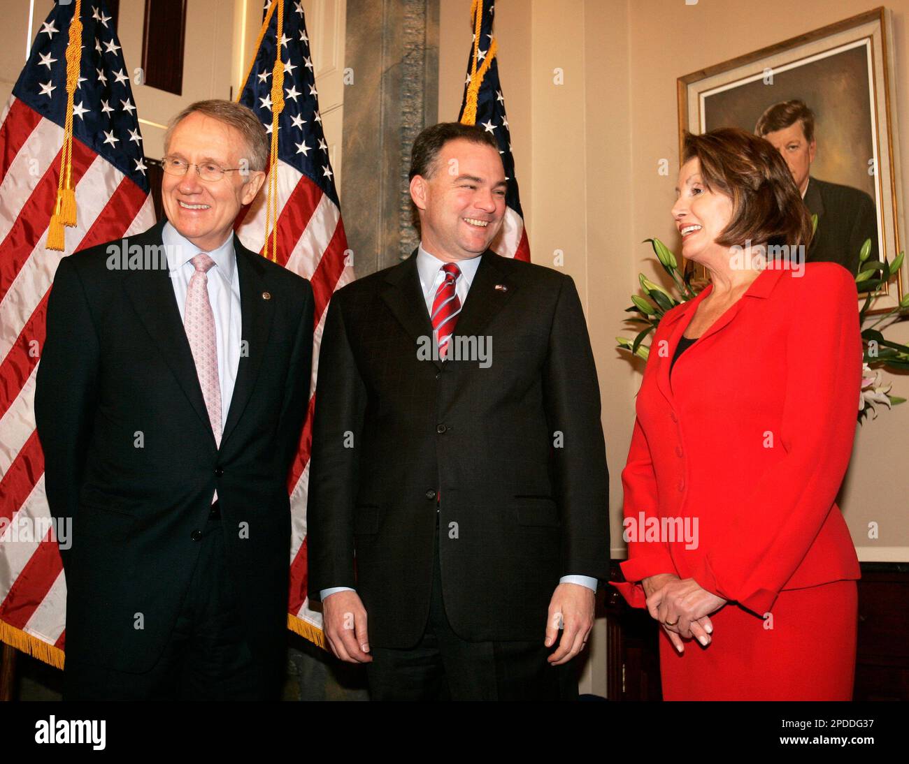 Senate Minority Leader Harry Reid, D-Nev., Va. Gov. Tim Kaine and House ...