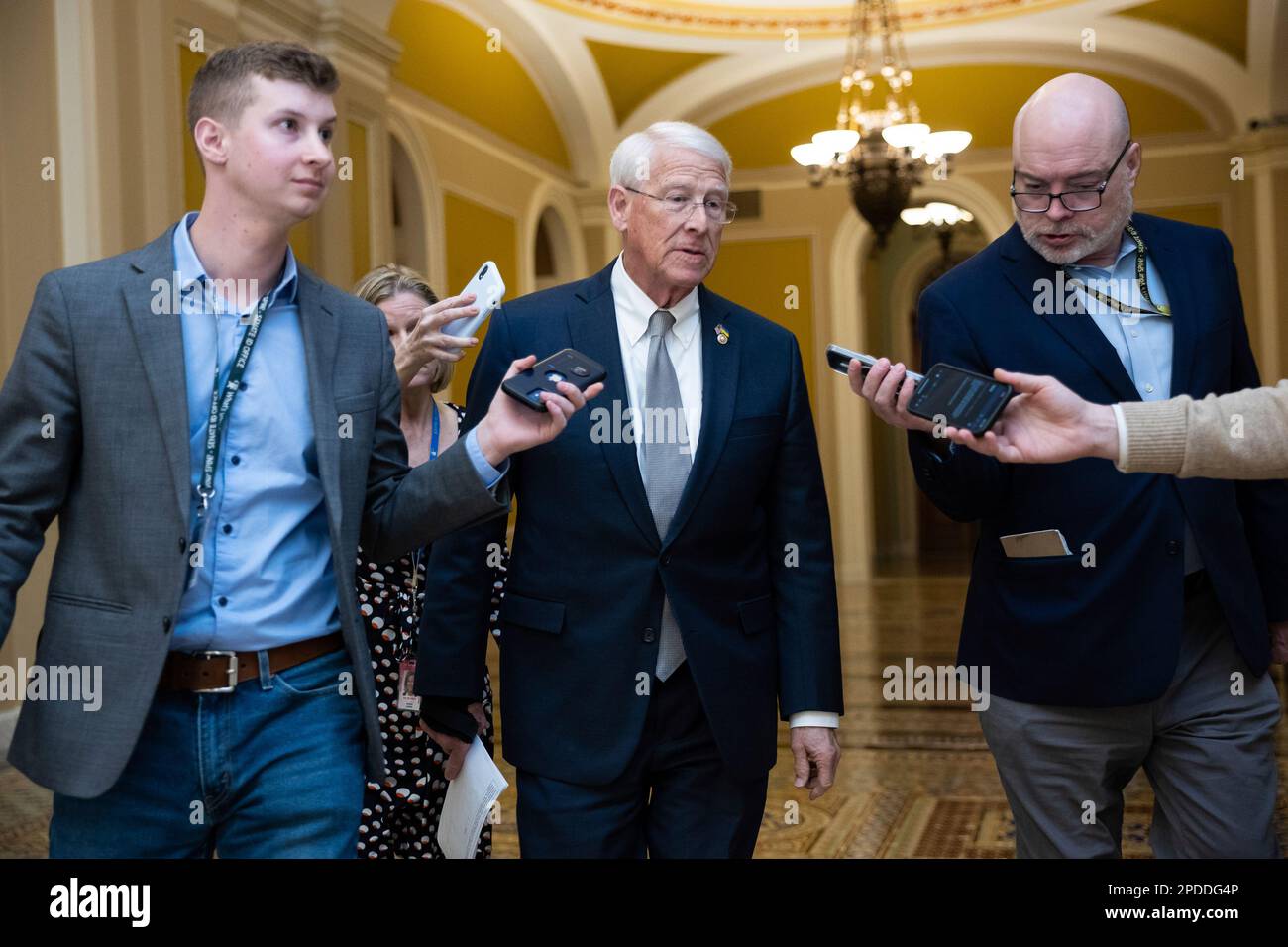 Sen. Roger Wicker (R-Miss.) speaks with reporters at the U.S. Capitol ...